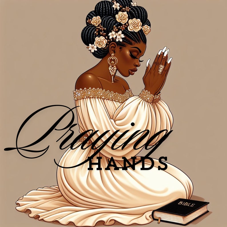Praying African American Woman Clipart: Spiritual PNG Images - Etsy