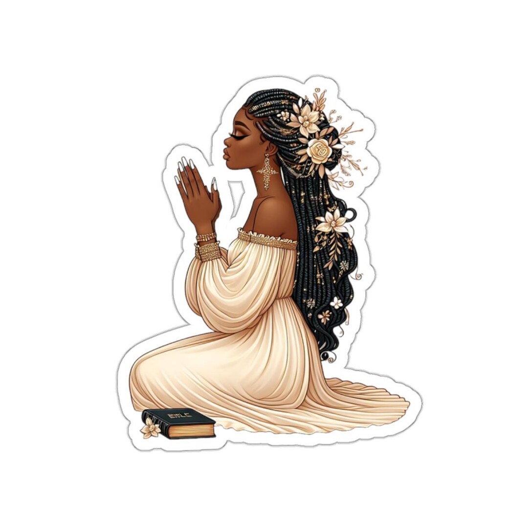 Praying Hands Woman Die-cut Stickers - Etsy