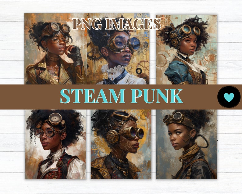 Steampunk Afro Art: African American PNG Images (digital Download) - Etsy