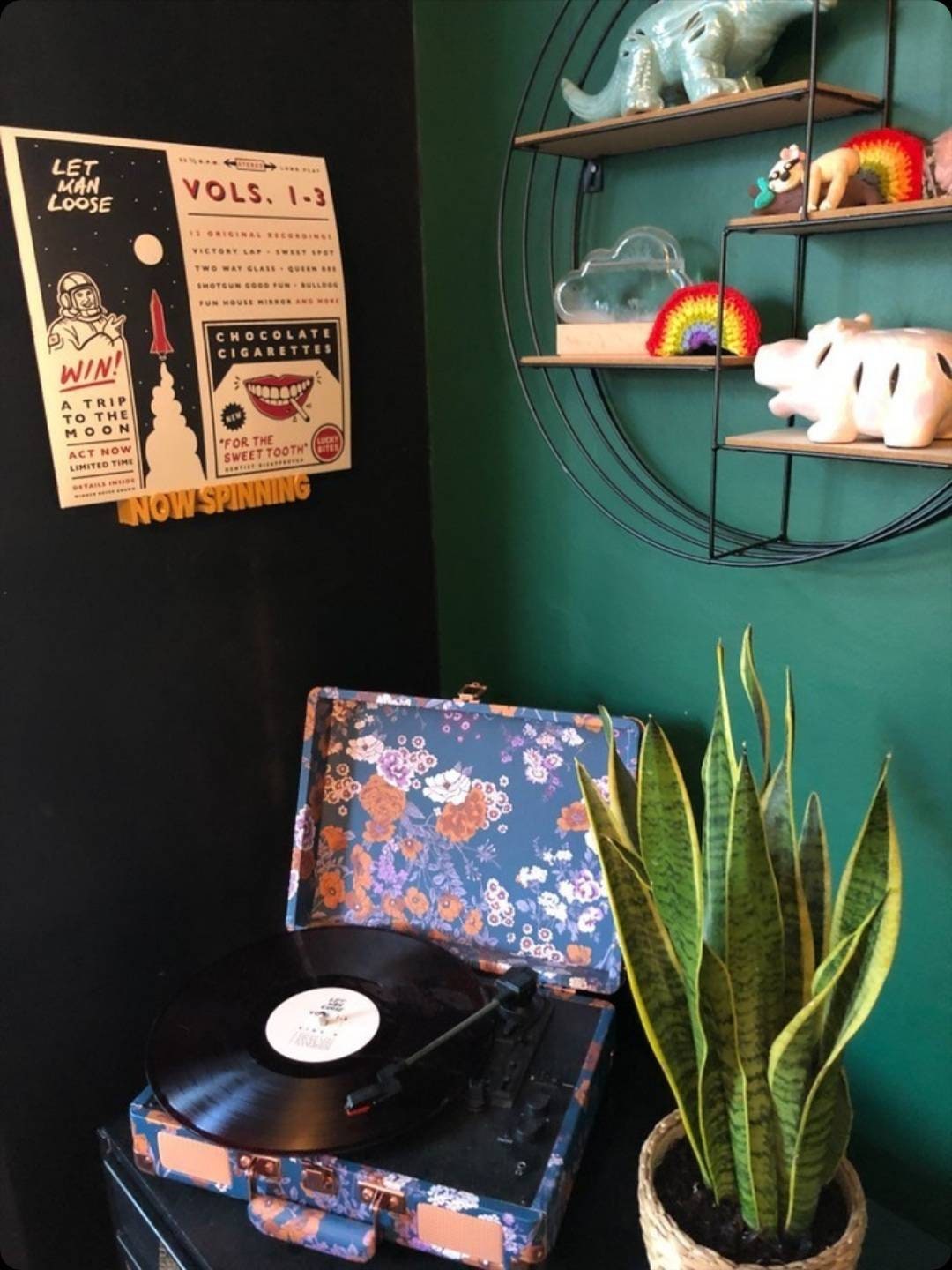 Large Now Spinning wall mounted vinyl record display shelf — No Time ...