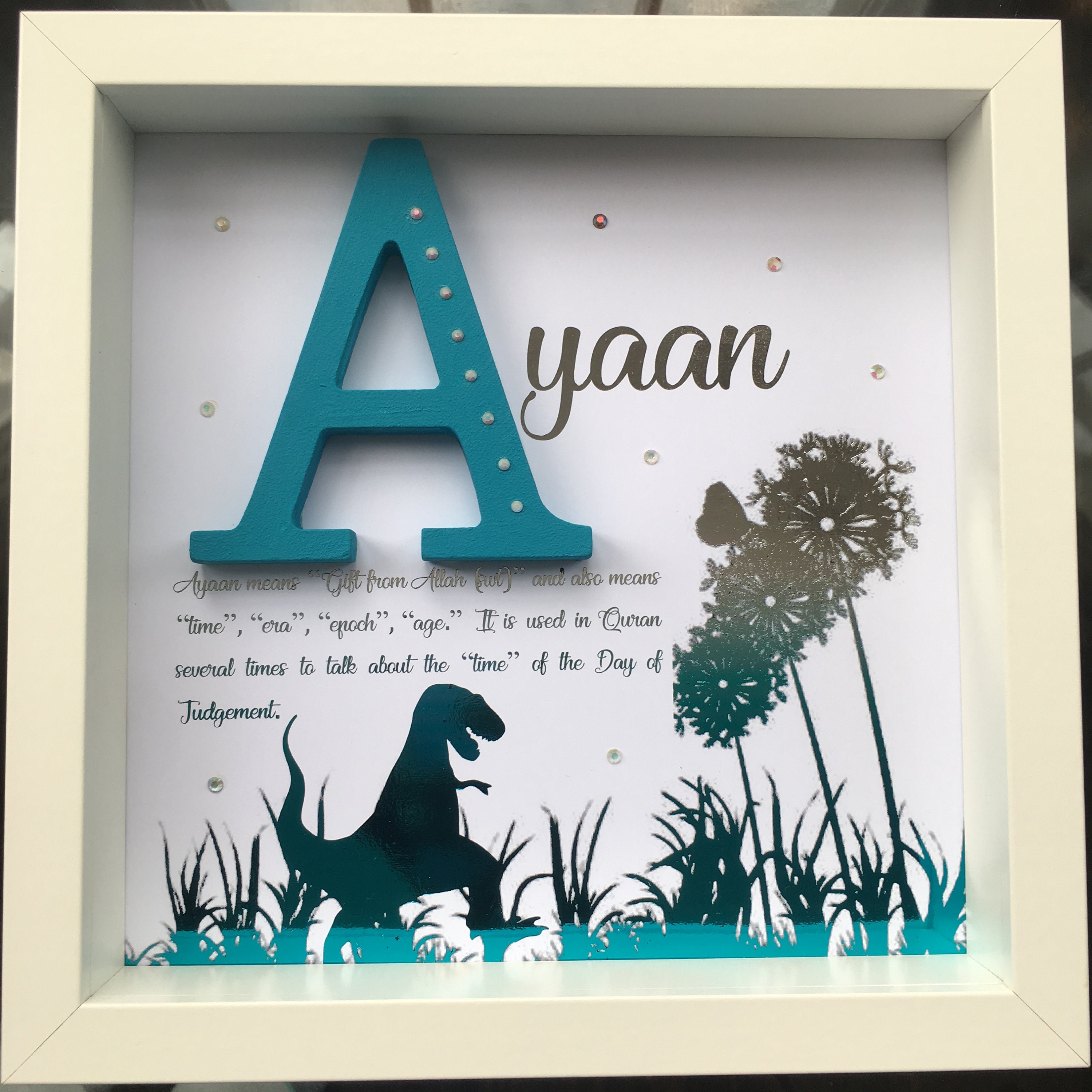 Personlised Foil Art Name 3d Box Frame Islamic Art | Etsy