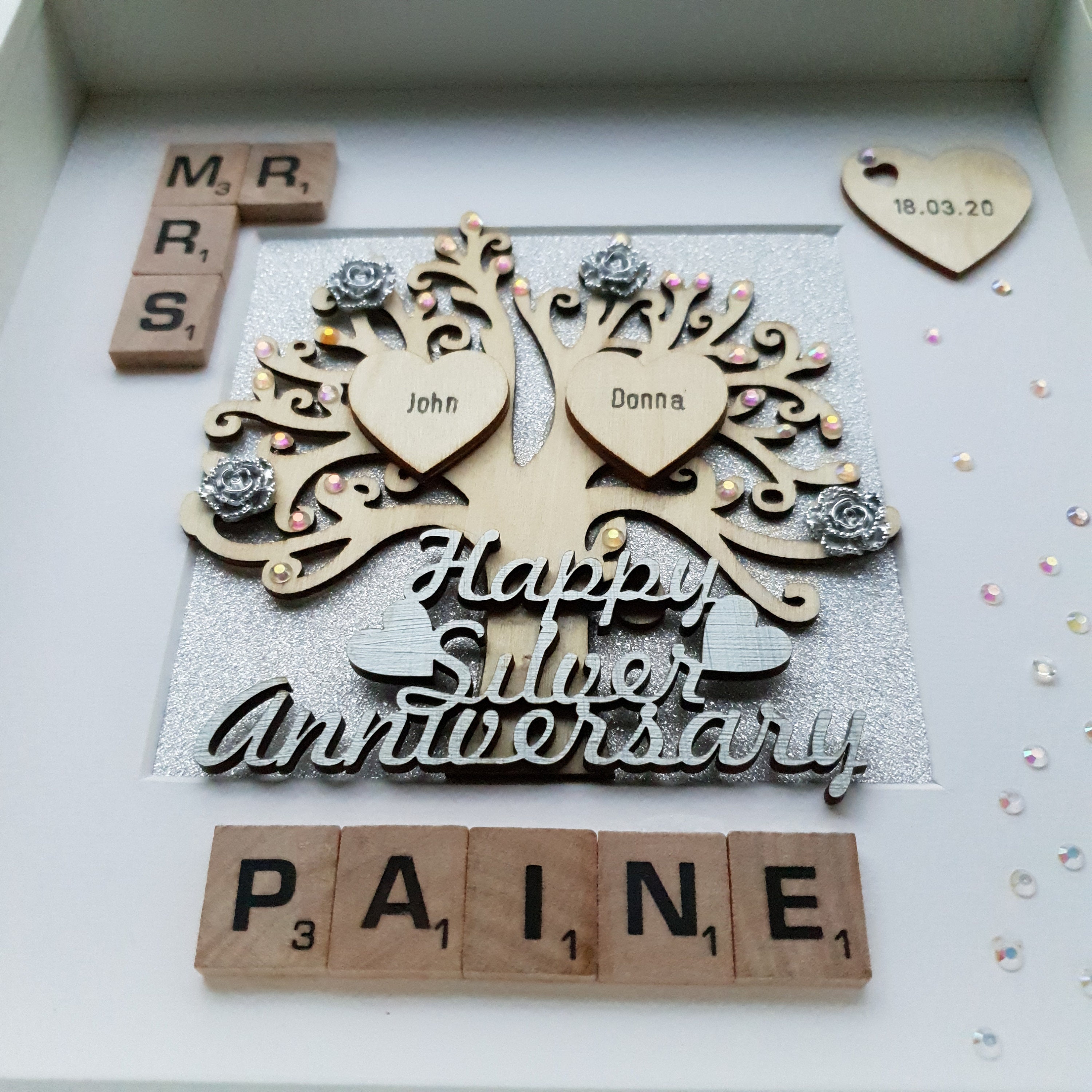 Mr & Mrs Personalised Wedding family Tree Frame Scrabble - Etsy