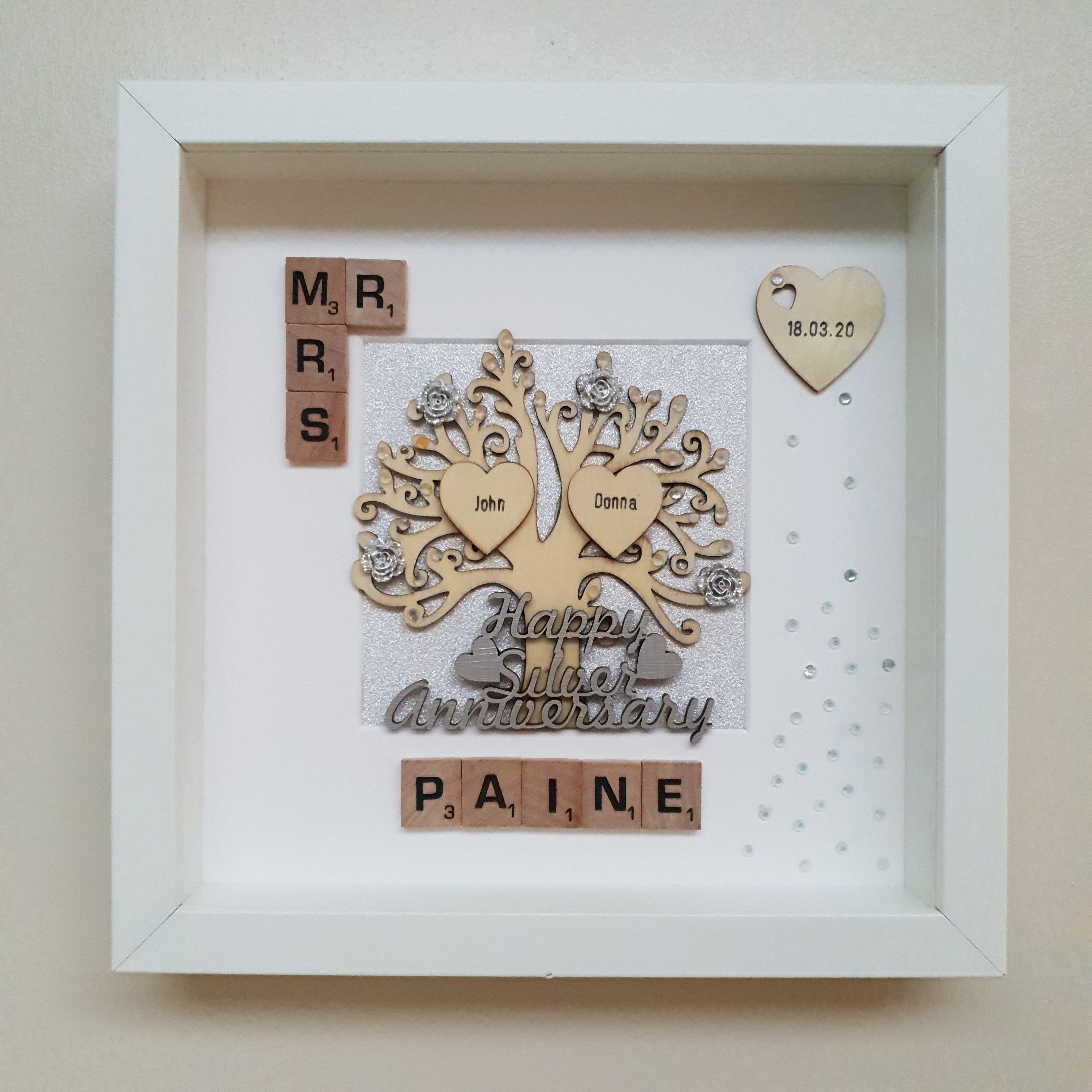 Mr & Mrs Personalised Wedding family Tree Frame Scrabble - Etsy