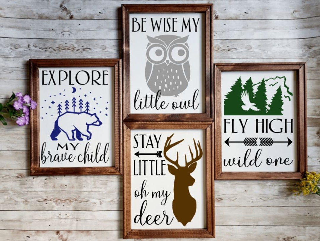 Rustic Nursery Signs | Woodland Nursery Decor | Woodland Animal Nursery ...
