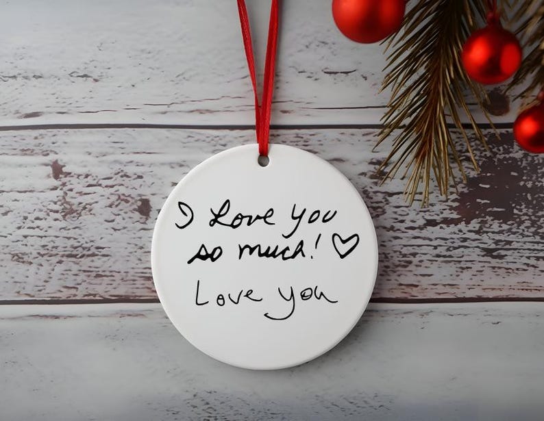 Custom Handwriting Ceramic Ornament: Personalized Christmas Gift - Etsy