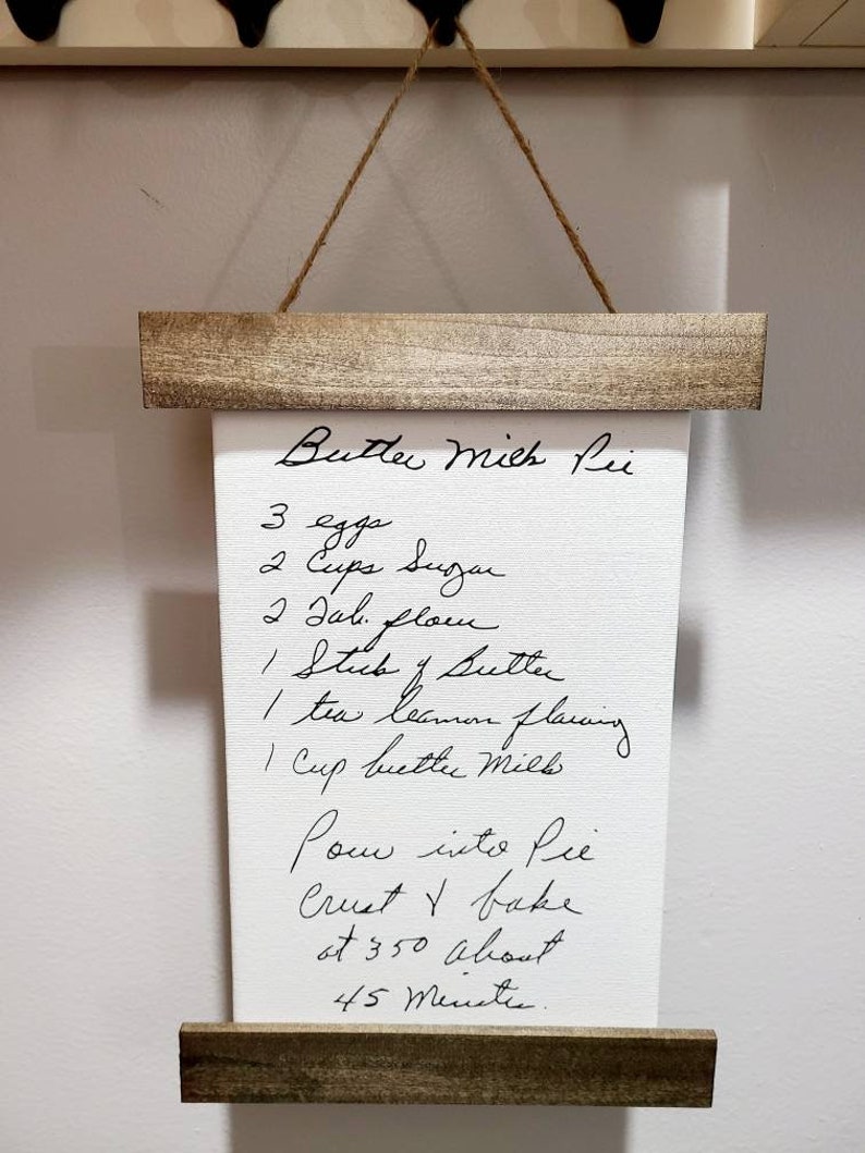 Canvas Banner Recipe Sign Handwritten Recipe Gift Original | Etsy