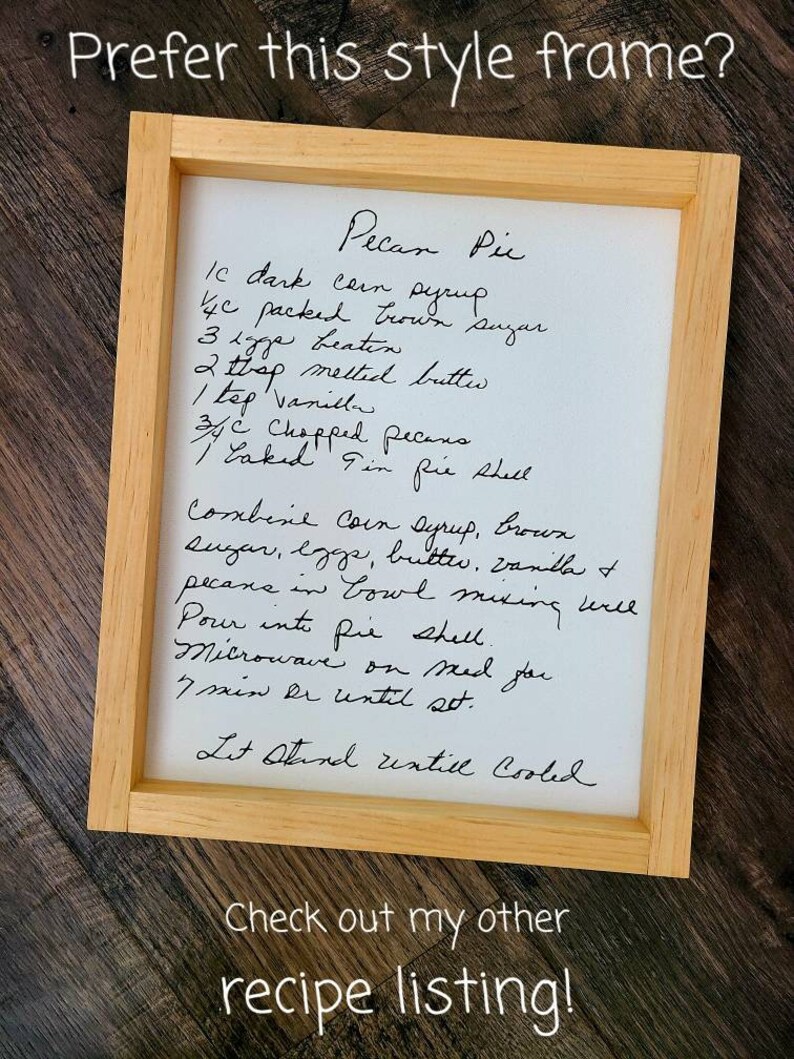 Canvas Banner Recipe Sign Handwritten Recipe Gift Original | Etsy