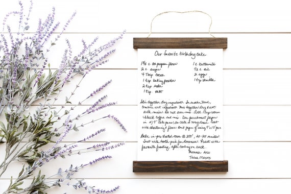 Canvas Banner Recipe Sign Handwritten Recipe Gift Original | Etsy