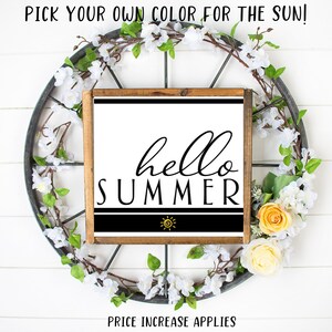 Hello Summer Sign Summer Decor Summer Season Decor Sun Sign Farmhouse ...