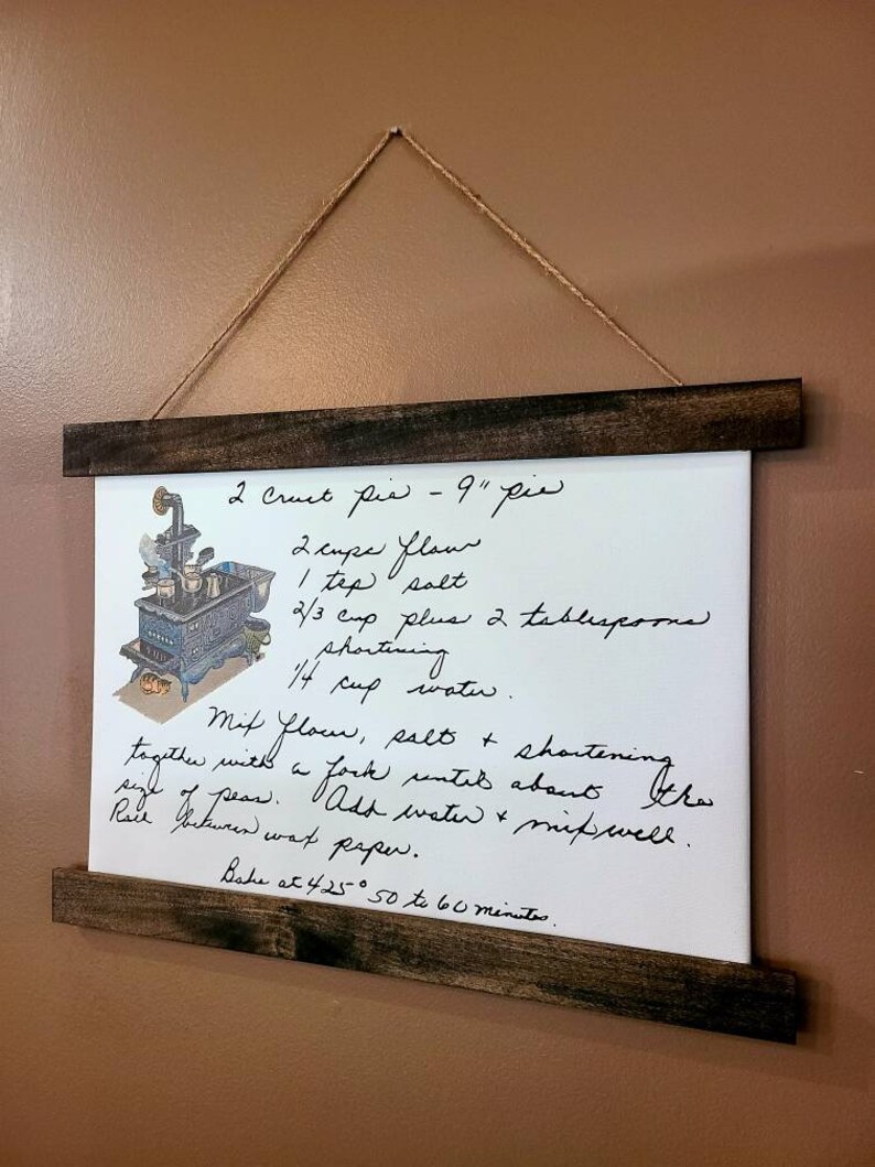 Canvas Banner Recipe Sign Handwritten Recipe Gift Original | Etsy