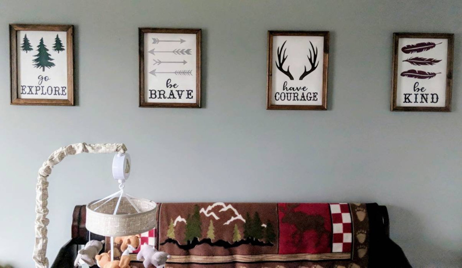 Rustic Nursery Signs Woodland Nursery Decor Rustic Baby | Etsy
