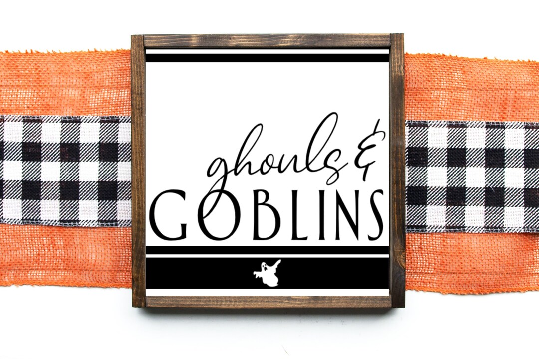 Ghouls & Goblins Halloween Sign: Framed Canvas Fall Decor - Etsy