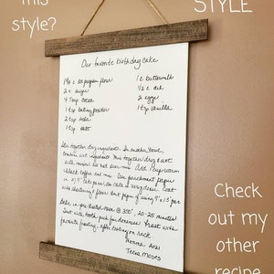 Handwritten Recipe Sign | Handwritten Recipe Gift | Custom Handwriting ...