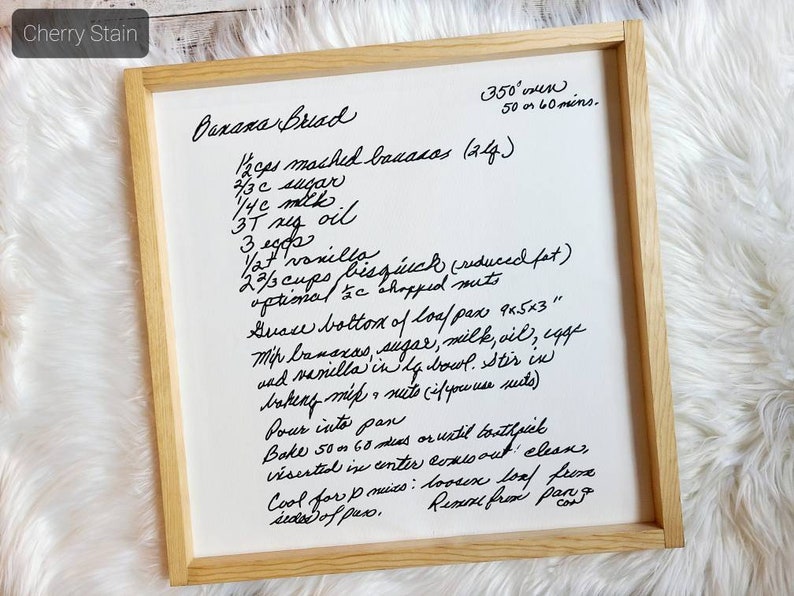 Handwritten Recipe Sign Handwritten Recipe Gift Custom | Etsy