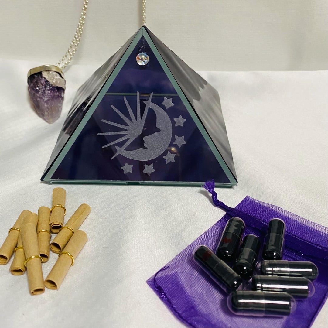 Wishing/charging Glass Pyramid Gift Set - Etsy