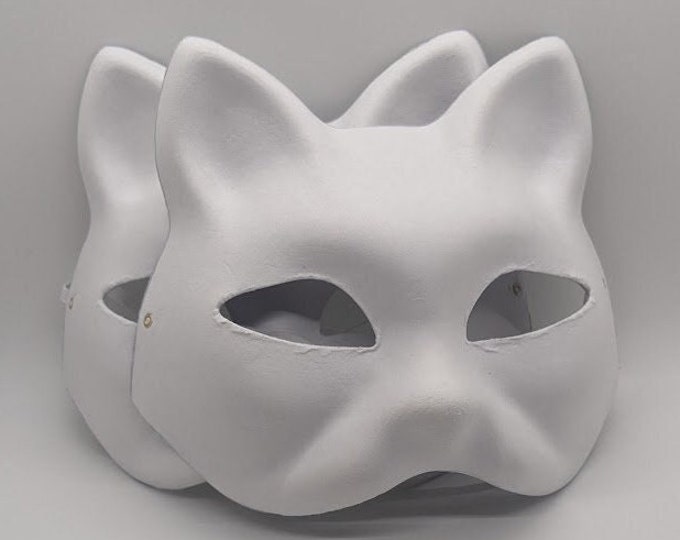Blank/plain Paper Mache Cat/fox Masks for Therian Diy Cat Masks - Etsy