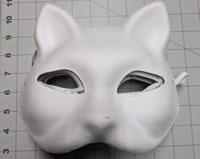 Five Blank/plain Paper Mache Cat Masks With Slight Defects for Therians ...