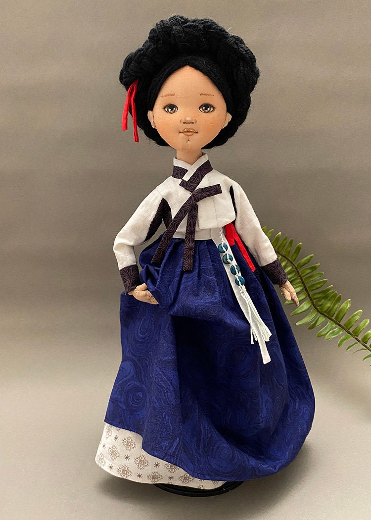 Woman Hanbok Doll, Korean Traditional Dress, Doll Pattern, PDF - Etsy
