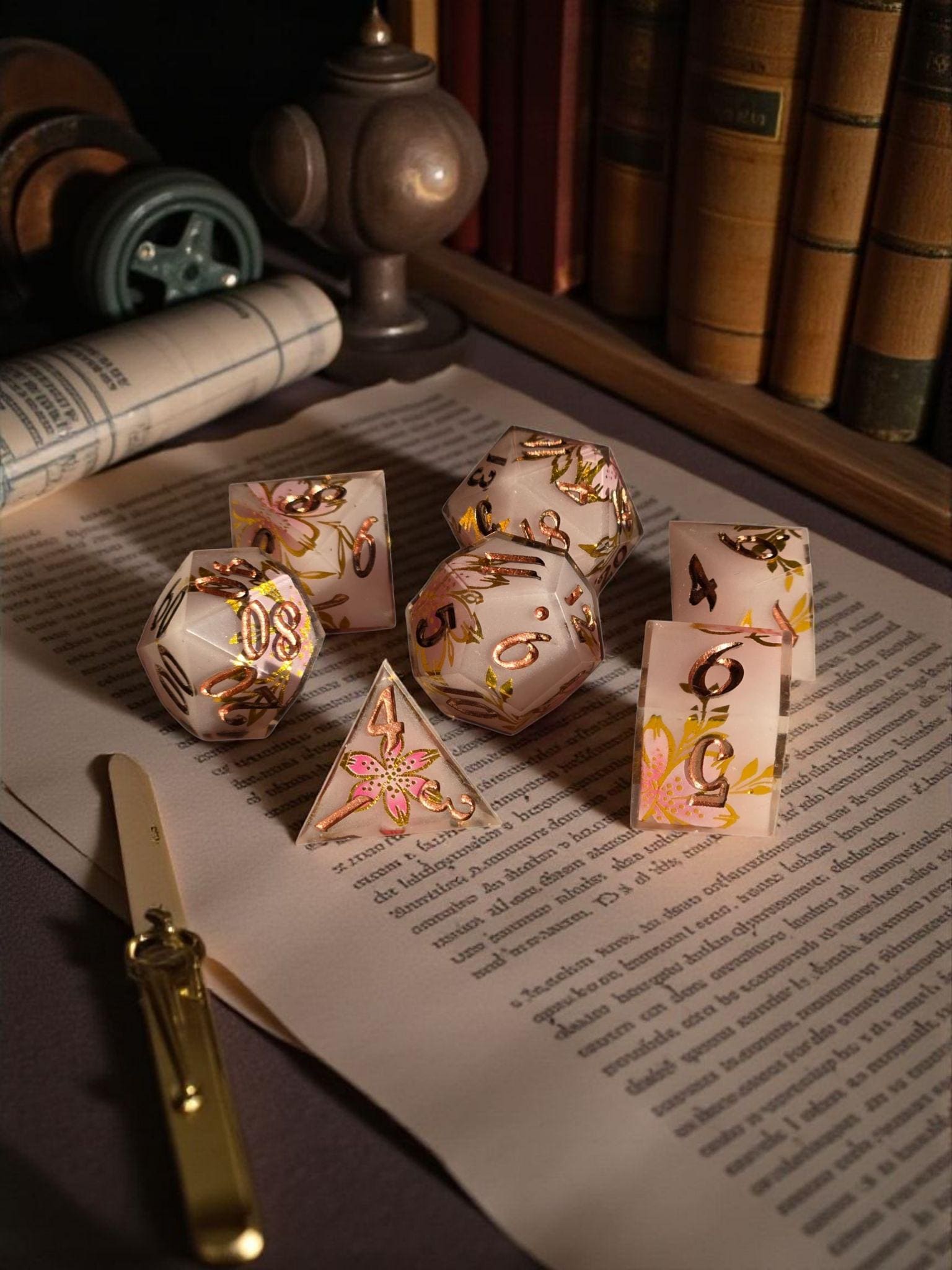 The Philosopher’s Bloom | Sharp Edge Resin Dice Set | Arcane Floral ...