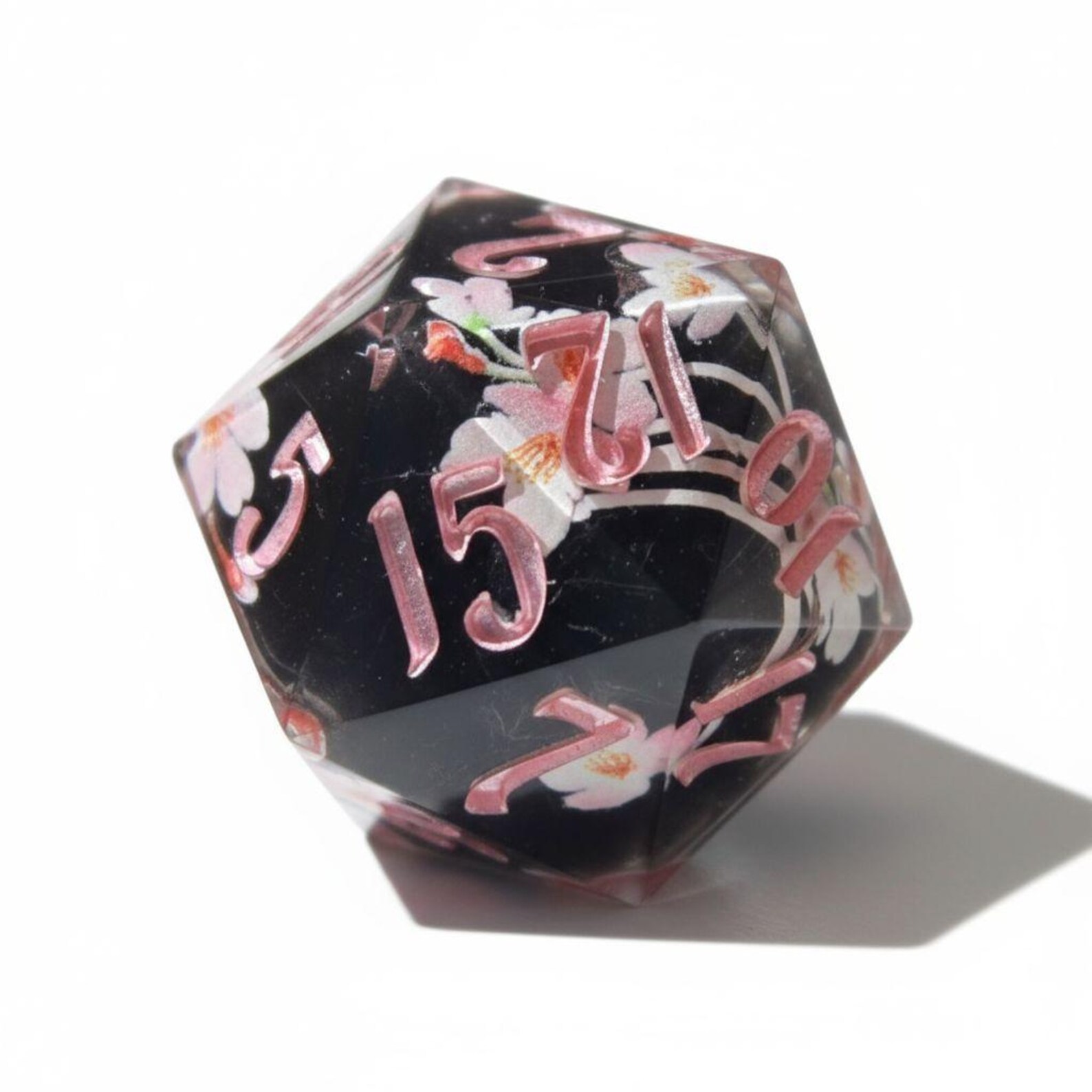 Petals of the Veil Dice Set - Black Resin RPG Dice With Enchanted ...