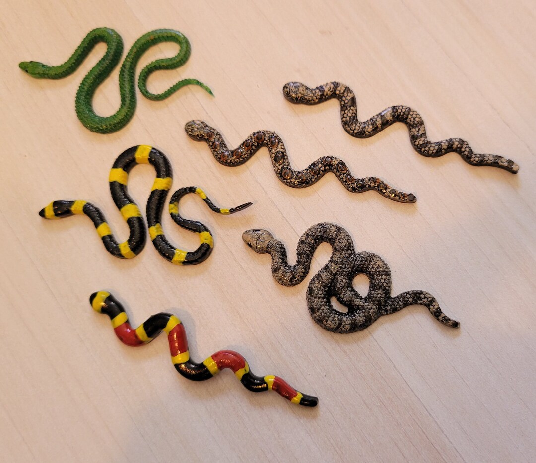 Mini Snakes, Hand Painted, Resin - Etsy