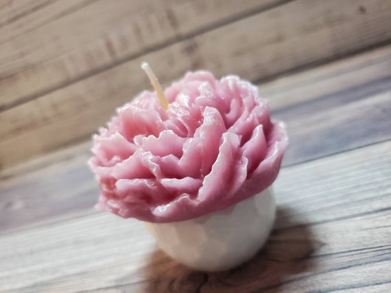 NEW Large Peony Flower Candle Set of 2 | Etsy