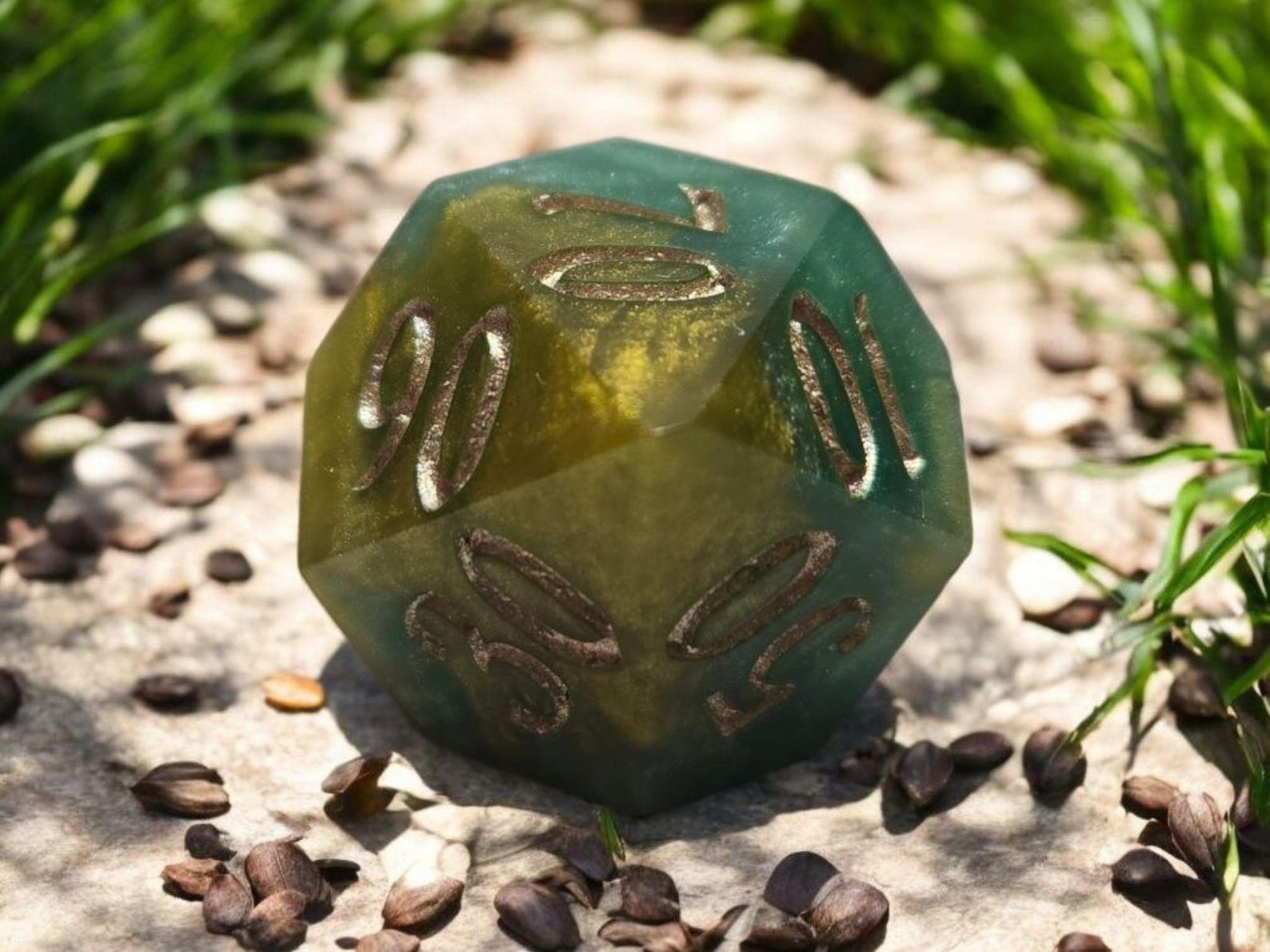 Woodland Seeds Dice Set - Sharp Edge Resin RPG Dice With Forest Greens ...