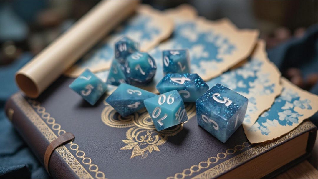 Aetherborn Shards Sharp Edge Dice Set - Crystal RPG Polyhedral Dice for ...