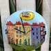 Handmade Ceramic Wall Clock, Colorful Townhouse Design, Kitchen Decor ...