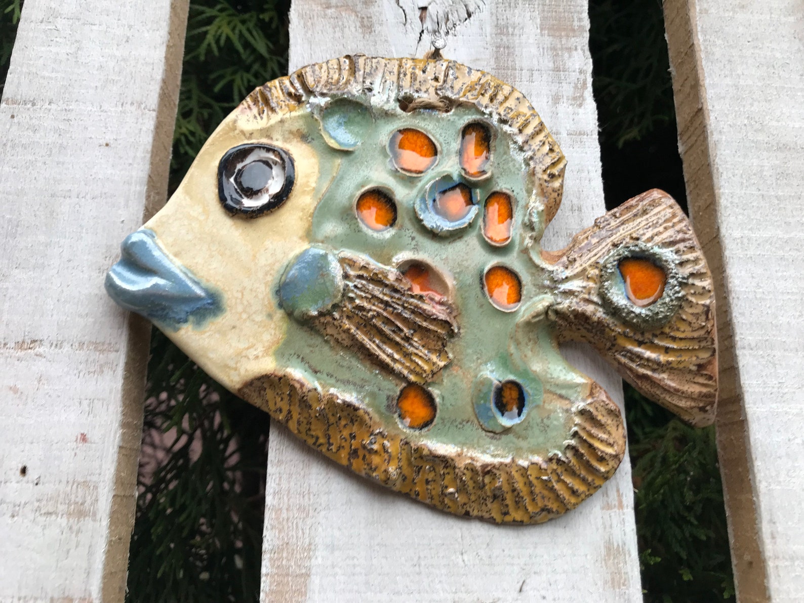Ceramic Fish Wall Decor Fish Zodiac Decor Fish Rustic Home | Etsy
