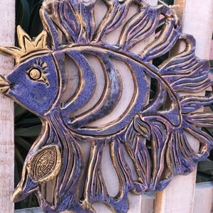 Handmade Ceramic Fish Wall Decor, Coastal Rustic Home Art - Etsy