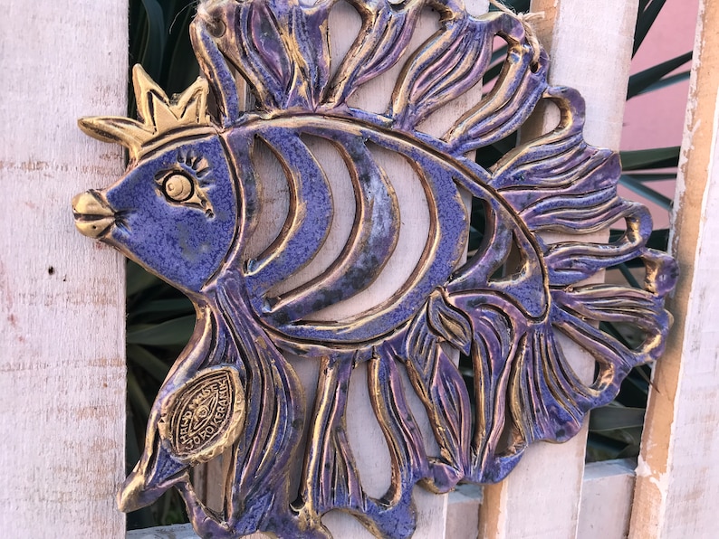 Handmade Ceramic Fish Wall Decor, Coastal Rustic Home Art - Etsy