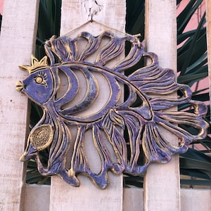 Handmade Ceramic Fish Wall Decor, Coastal Rustic Home Art - Etsy