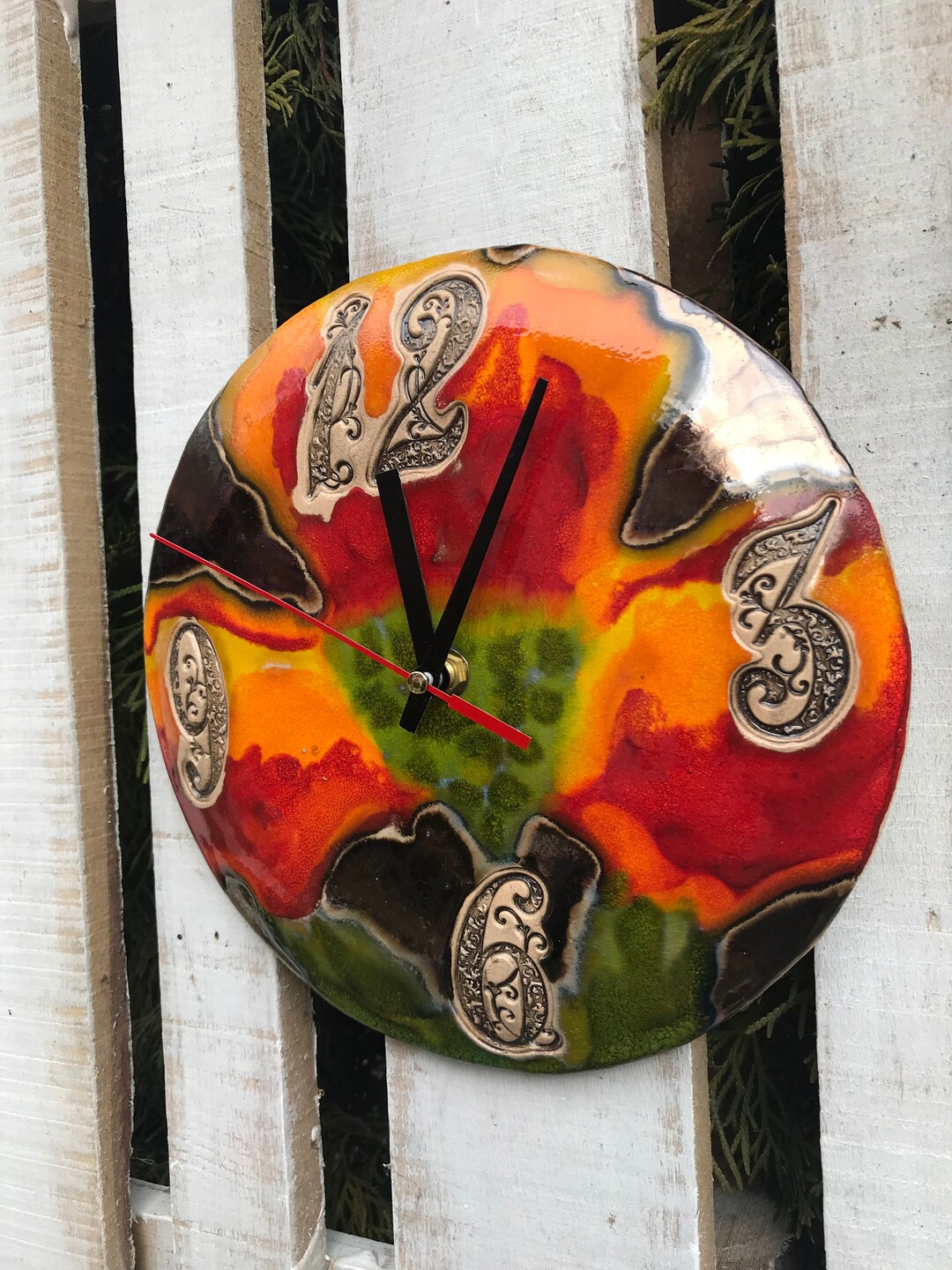 Handmade Ceramic Wall Clock, Modern Kitchen Decor (9.06in) - Etsy UK
