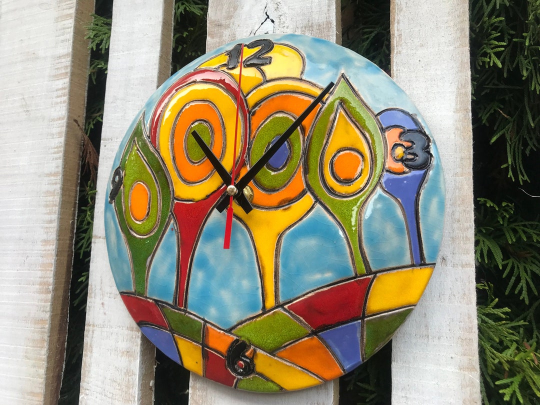 Handmade Ceramic Wall Clock, Modern Art Decor - Etsy