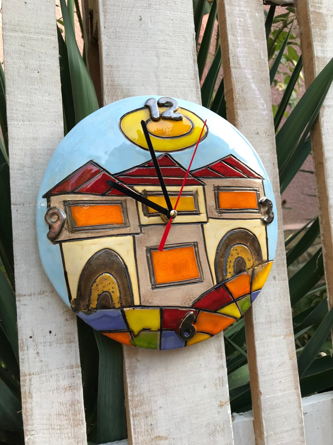 Handmade Ceramic Wall Clock, Modern Home Decor, Pottery Art - Etsy