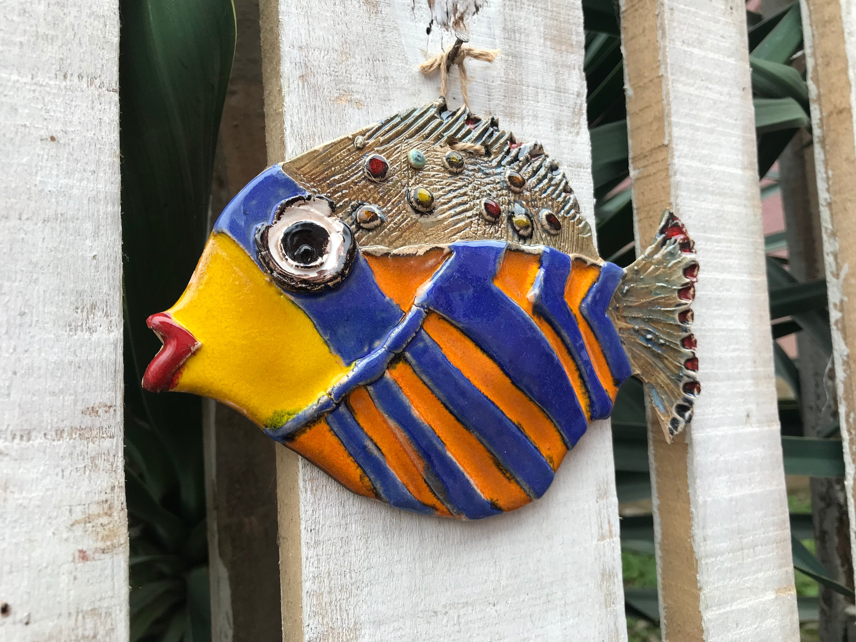 Handmade Ceramic Fish Wall Decor - Rustic Coastal Art - Etsy