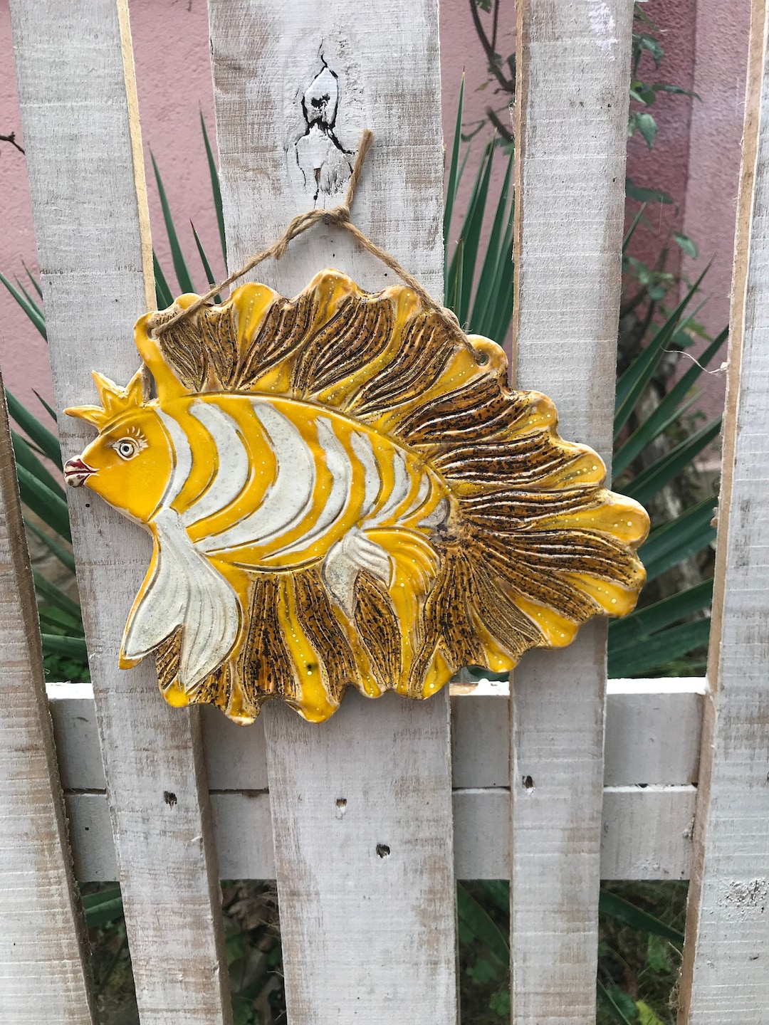 Ceramic Fish Wall Decor Fish Zodiac Decor Fish Rustic Home Decor Clay ...