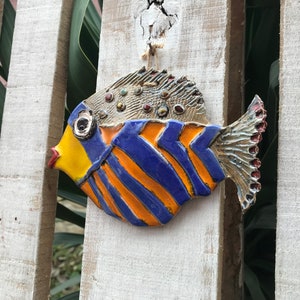 Handmade Ceramic Fish Wall Decor - Rustic Coastal Art - Etsy