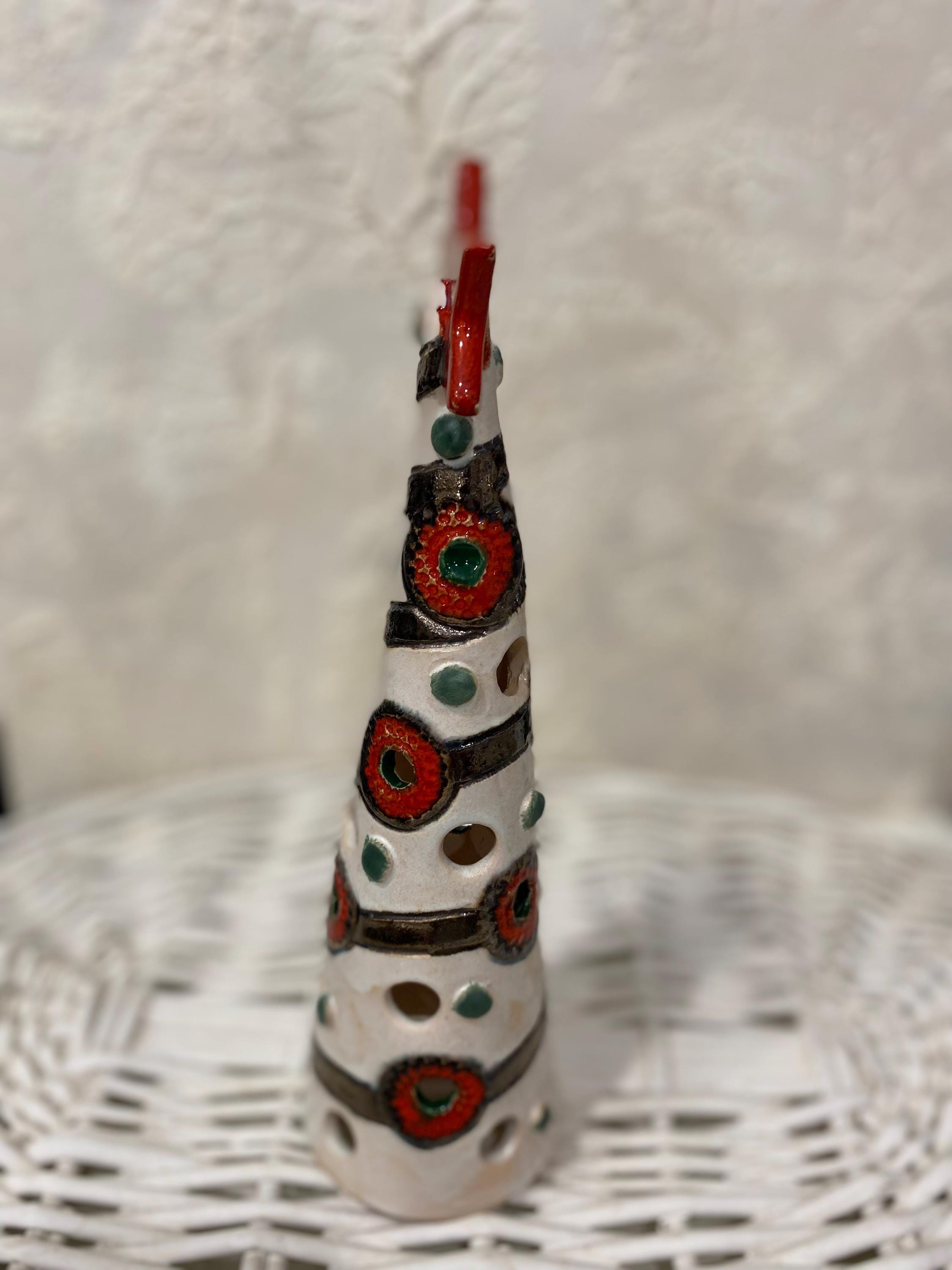 Handmade Ceramic Christmas Tree Candle Holder, , Tealight Lantern - Etsy