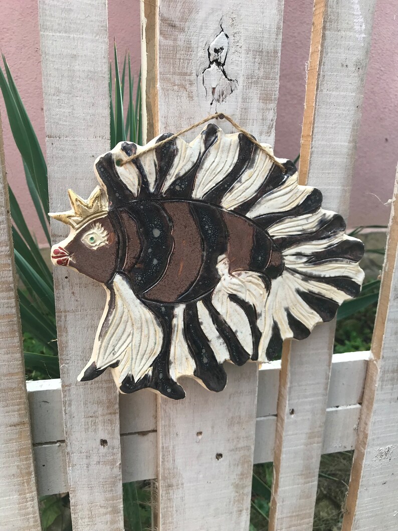 Handmade Ceramic Fish Wall Art - Rustic Coastal Decor - Etsy