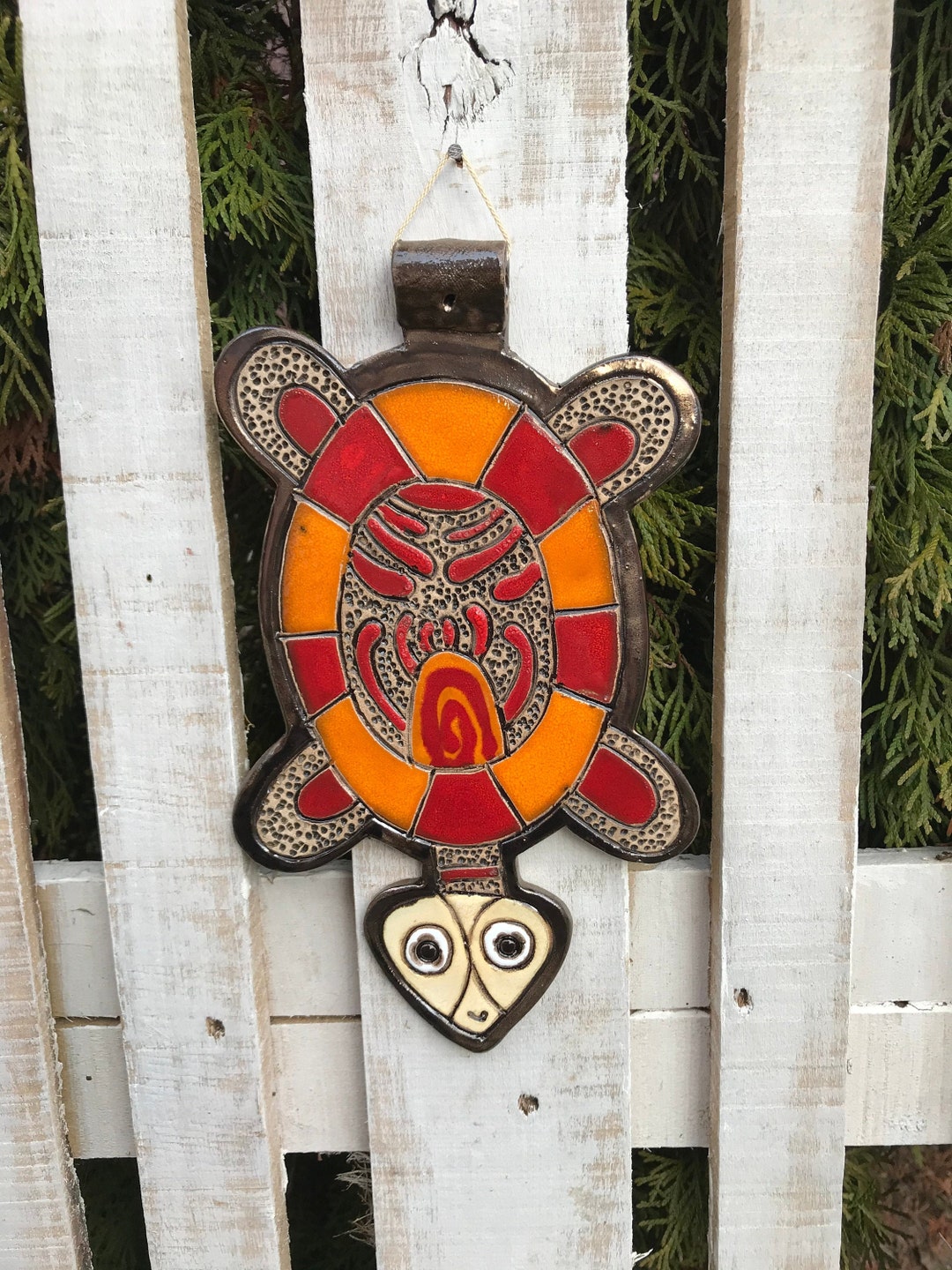 Ceramic Turtle,handmade Handpainted Pottery the Turtle Ornament Clay ...