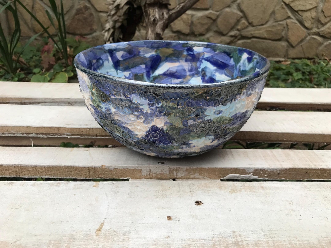 Handmade Colorful Ceramic Bowl, Pottery Art, Folk Art Decor - Etsy