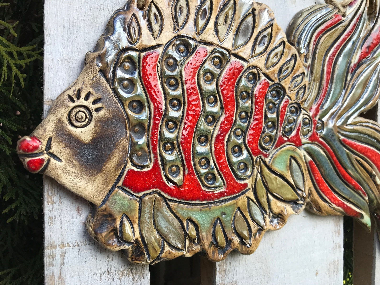 Ceramic Fish Wall Decor Fish Zodiac Decor Fish Rustic Home - Etsy