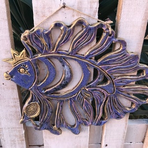Big Ceramic Fish Wall Decor Fish Zodiac Decor Fish Rustic Home Decor ...