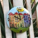 Handmade Ceramic Wall Clock, Colorful Townhouse Design, Kitchen Decor ...