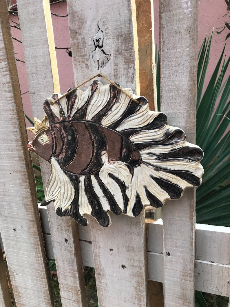 Handmade Ceramic Fish Wall Art - Rustic Coastal Decor - Etsy