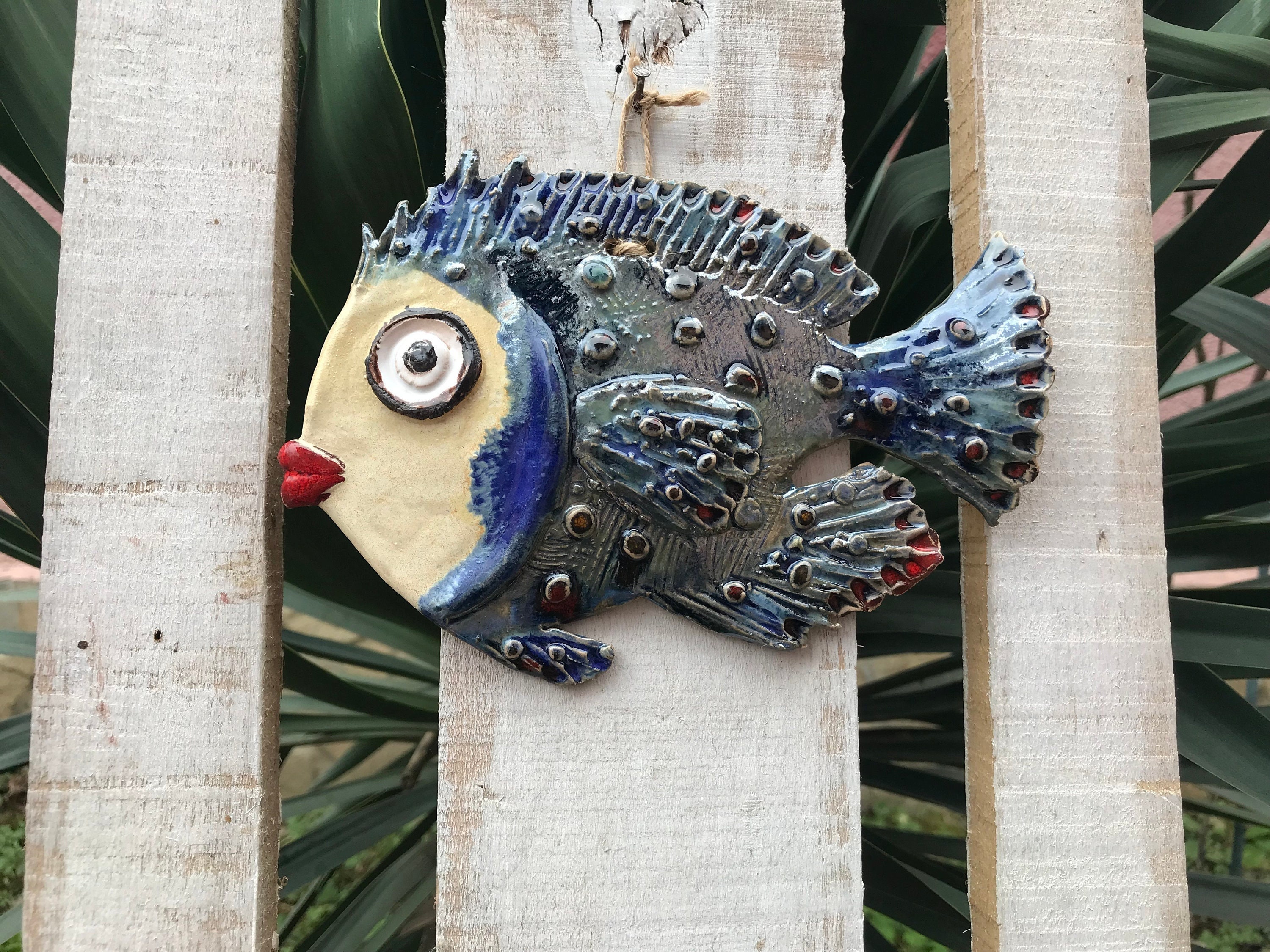 Ceramic Fish Wall Decor Fish Zodiac Decor Fish Rustic Home - Etsy