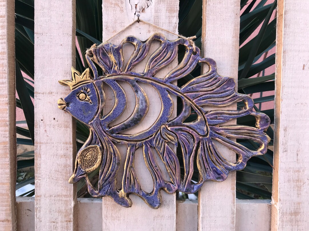 Big Ceramic Fish Wall Decor Fish Zodiac Decor Fish Rustic Home Decor ...
