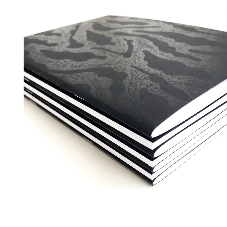 Screen Printed Notebook - Abstract Pattern. Hand Made in London. Black ...